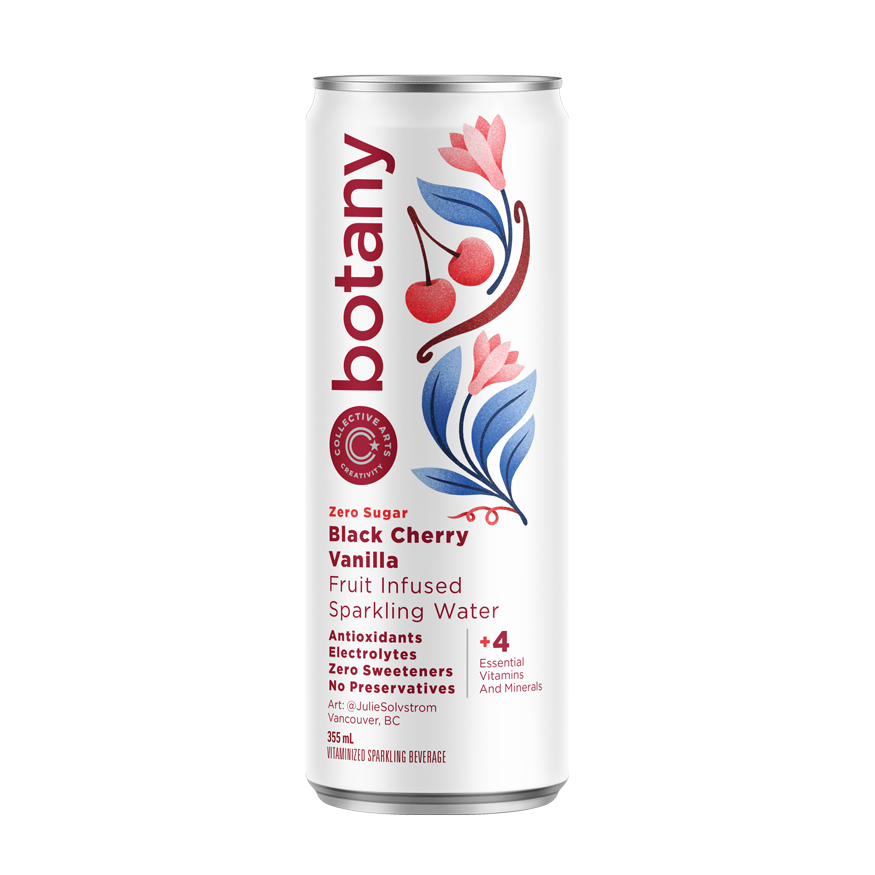 Botany Black Cherry & Vanilla Fruit Infused Sparkling Water